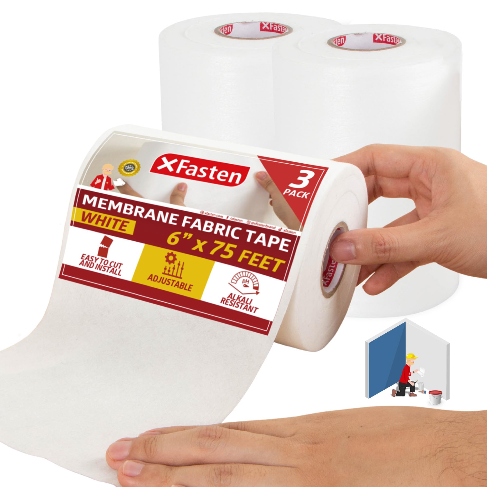 XFasten Shower Waterproofing Membrane Fabric Sheet, Non-Fracturing High ...