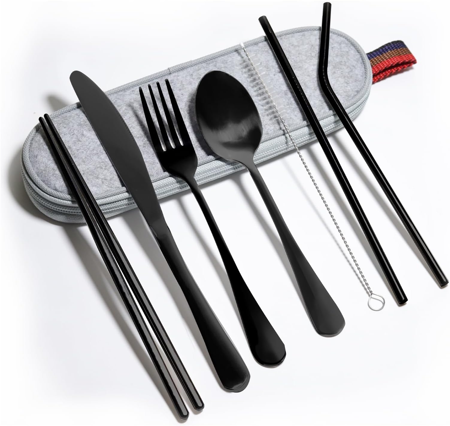 Travel Cutlery Set | Portable Camping Utensils Set Including Knife Fork ...