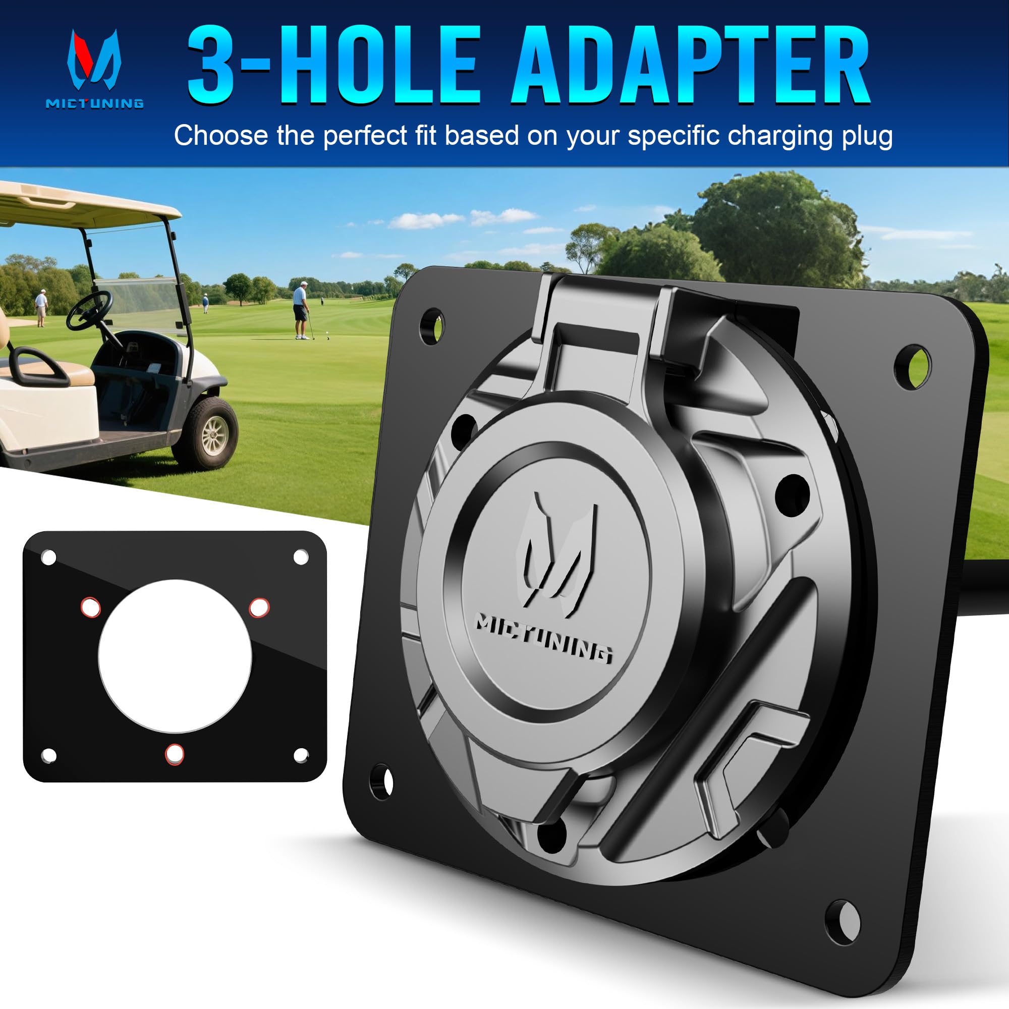 Snapklik.com : MICTUNING Golf Cart Charging Port Adapter, Compatible