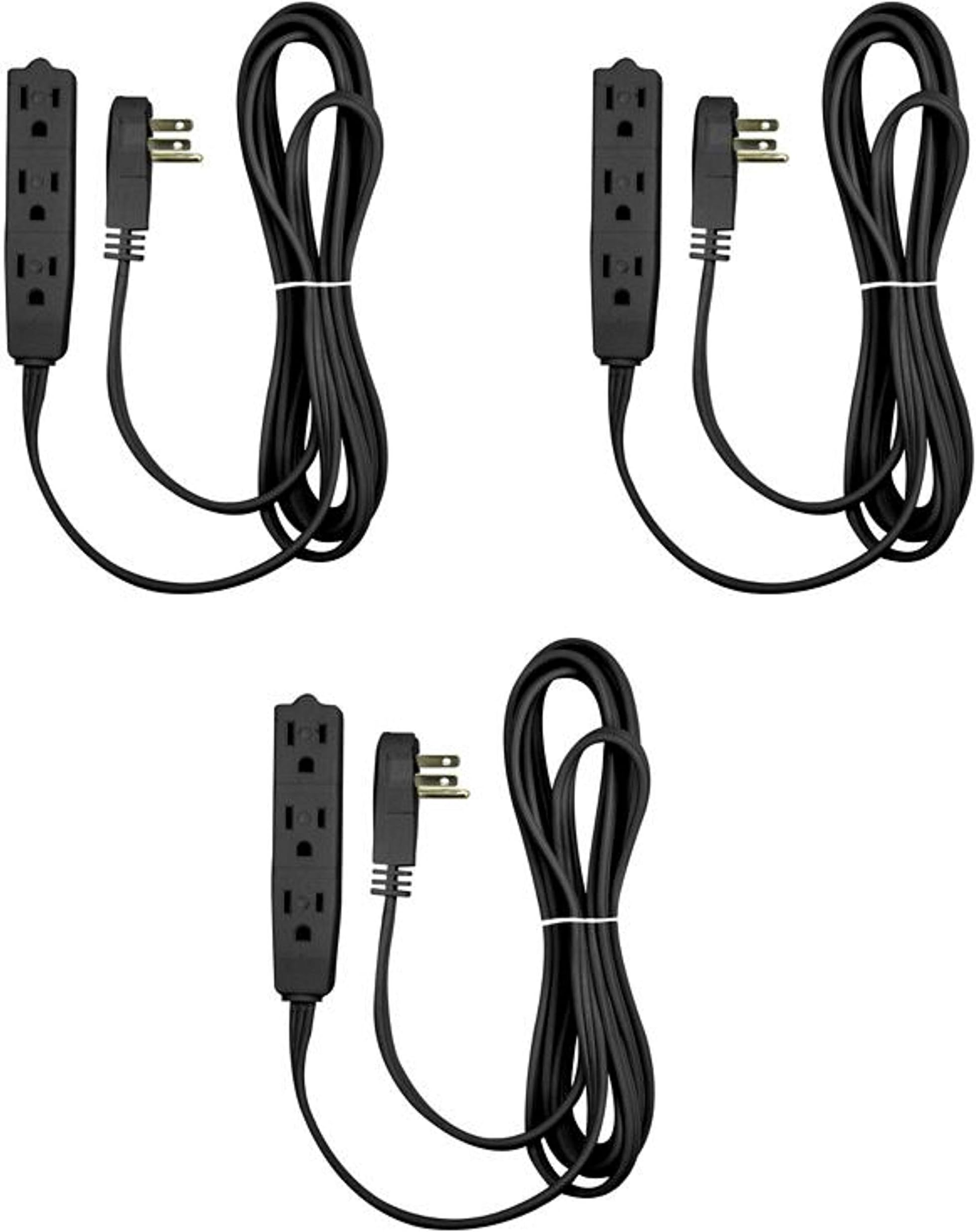 Flat Multiple Outlet Extension Cord 10 Ft for Indoor Use by Bindmaster ...