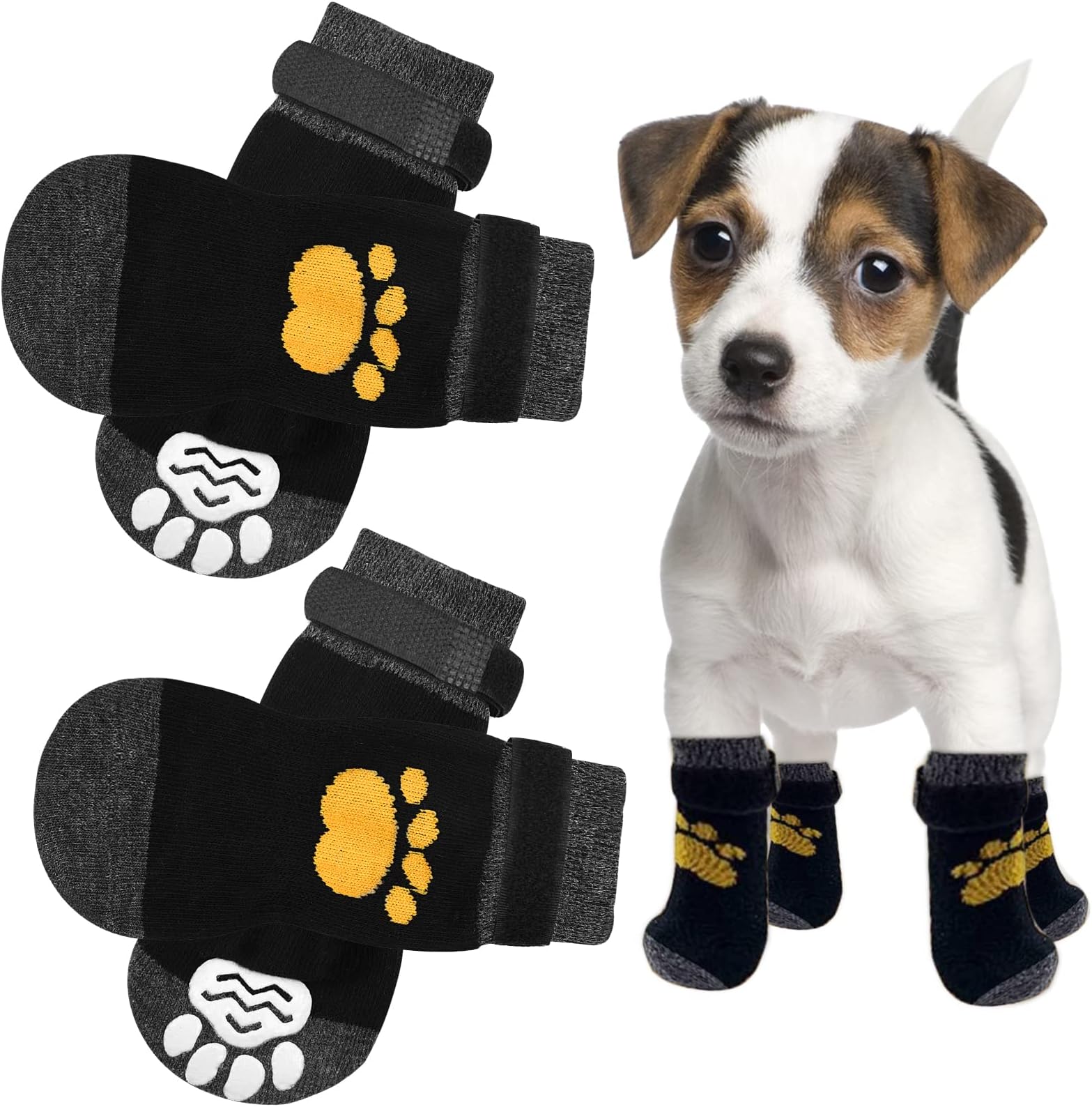 2 Pairs Anti Slip Dog Socks Paws Stop Licking Dog Grip Socks Pet Paw ...