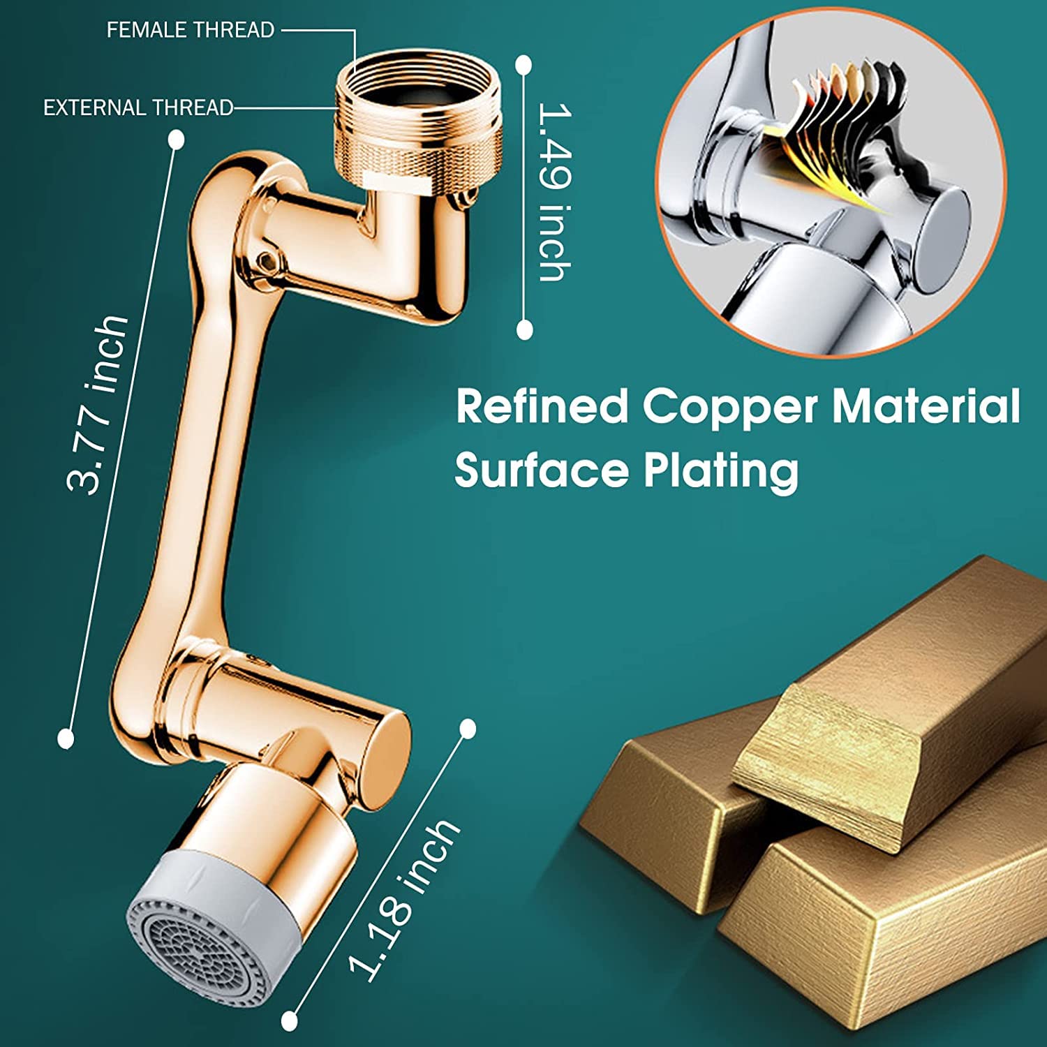 1080° Rotating Faucet Extender Rotatable Multifunctional Extension ...