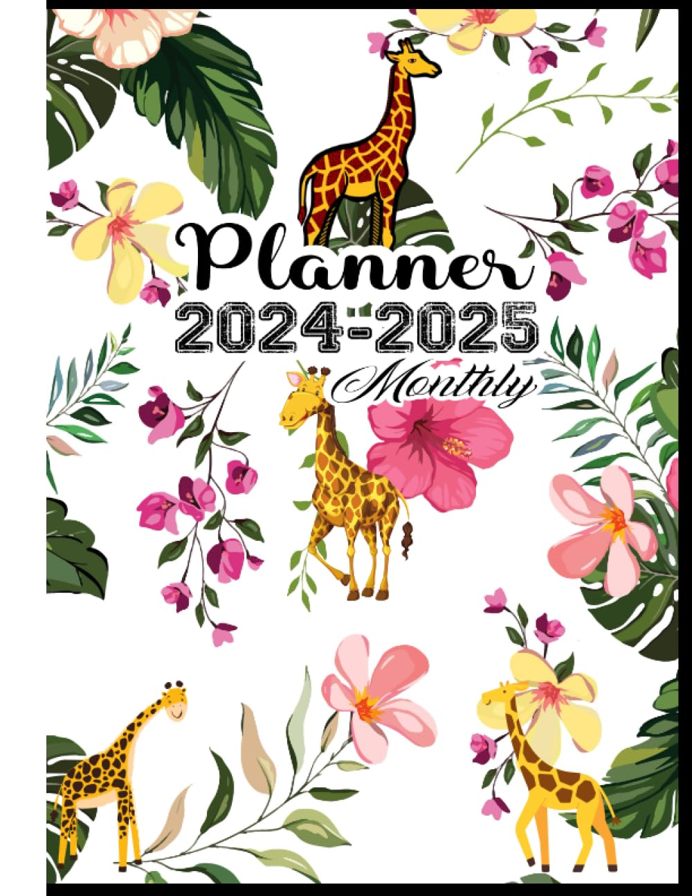 Giraffe Gift: Giraffes Pattern Monthly Planners: Two (2) Years Monthly ...