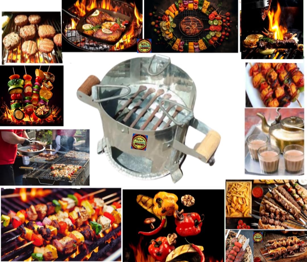 Buy H I shiny coated heavy weight iron angeethi BBQ style tandoor ...