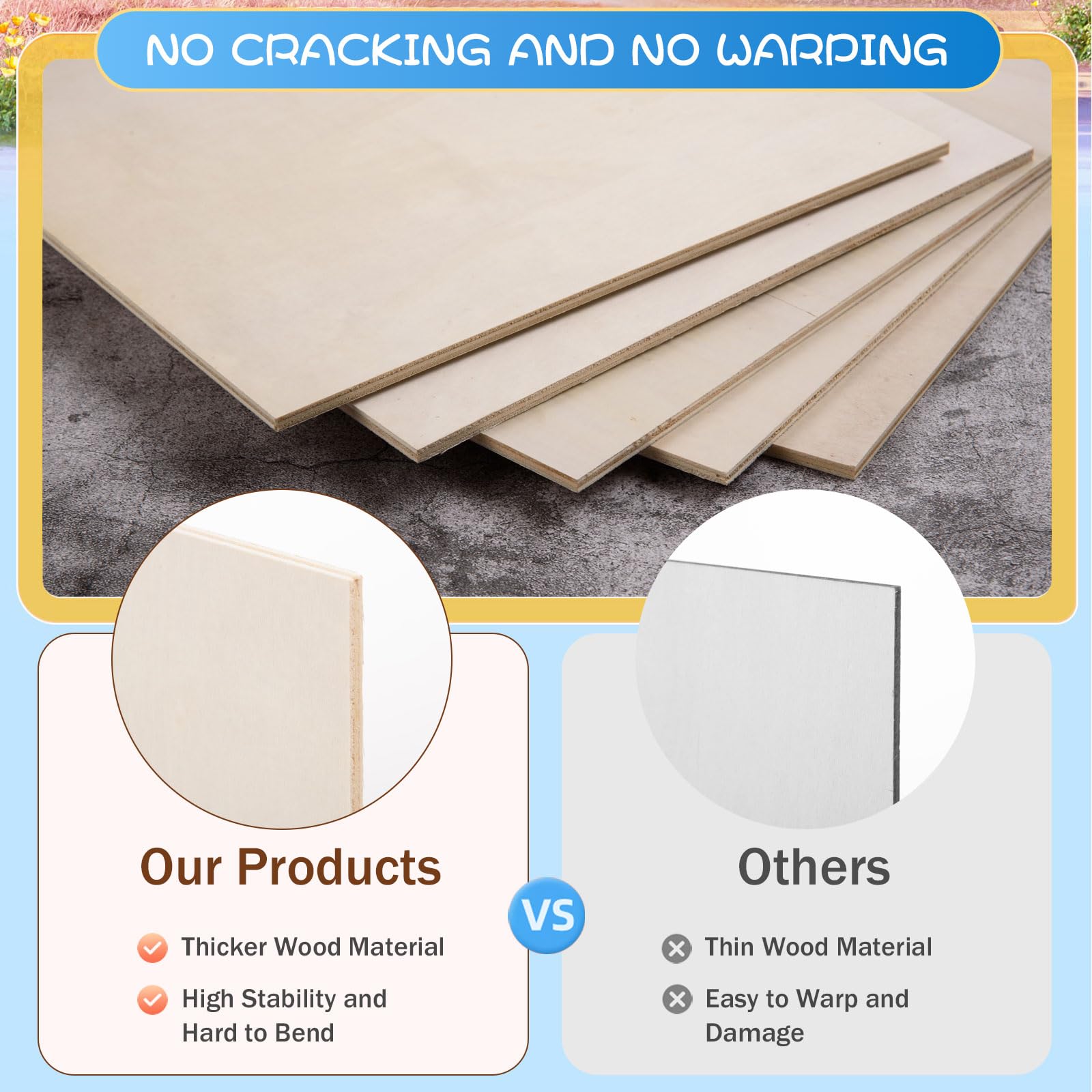 Snapklik.com : AWIZOM 4 Pack Basswood Sheets For Crafts 12x12x1/2 Inch ...