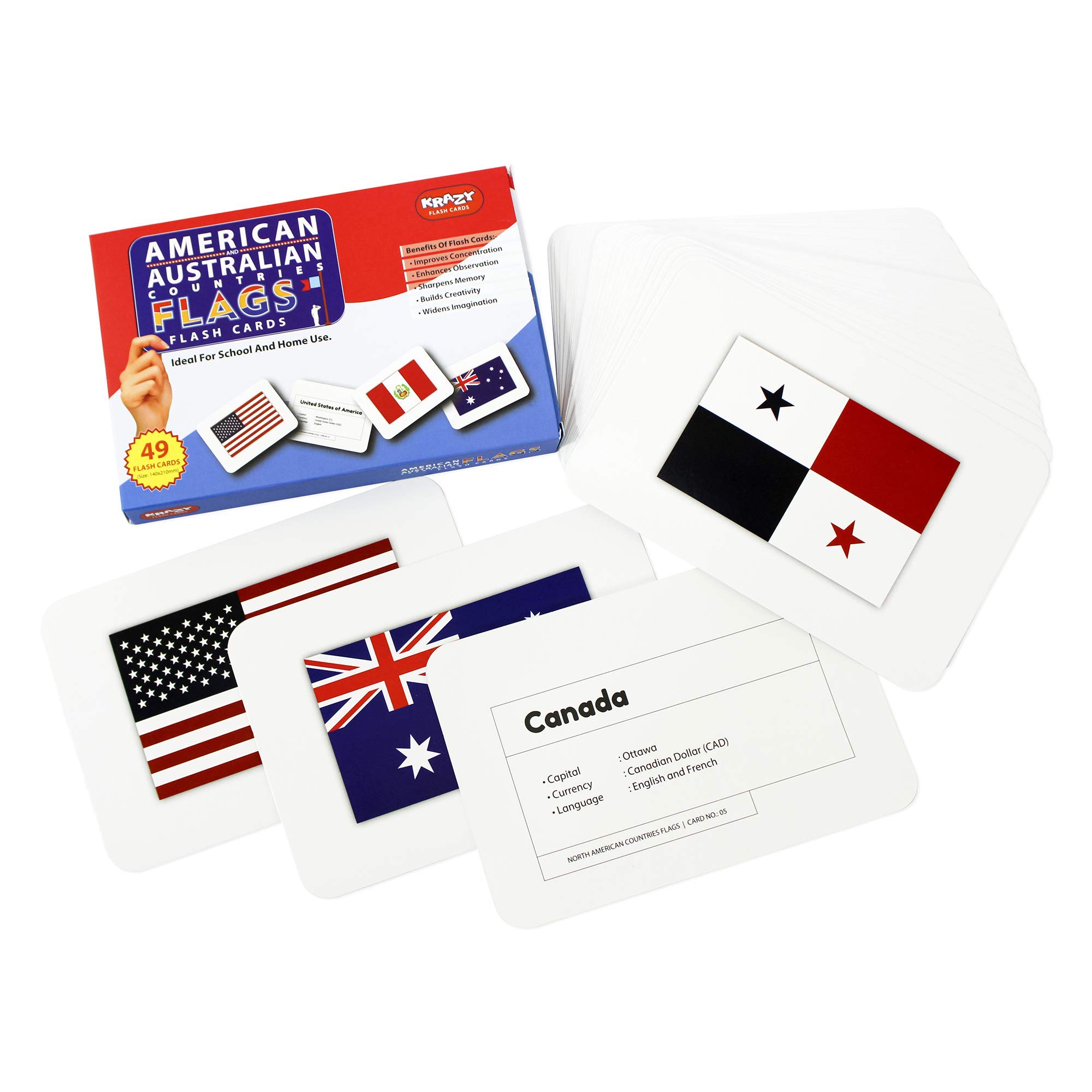 Krazy Educational Flash Cards American North And South And Australian ...