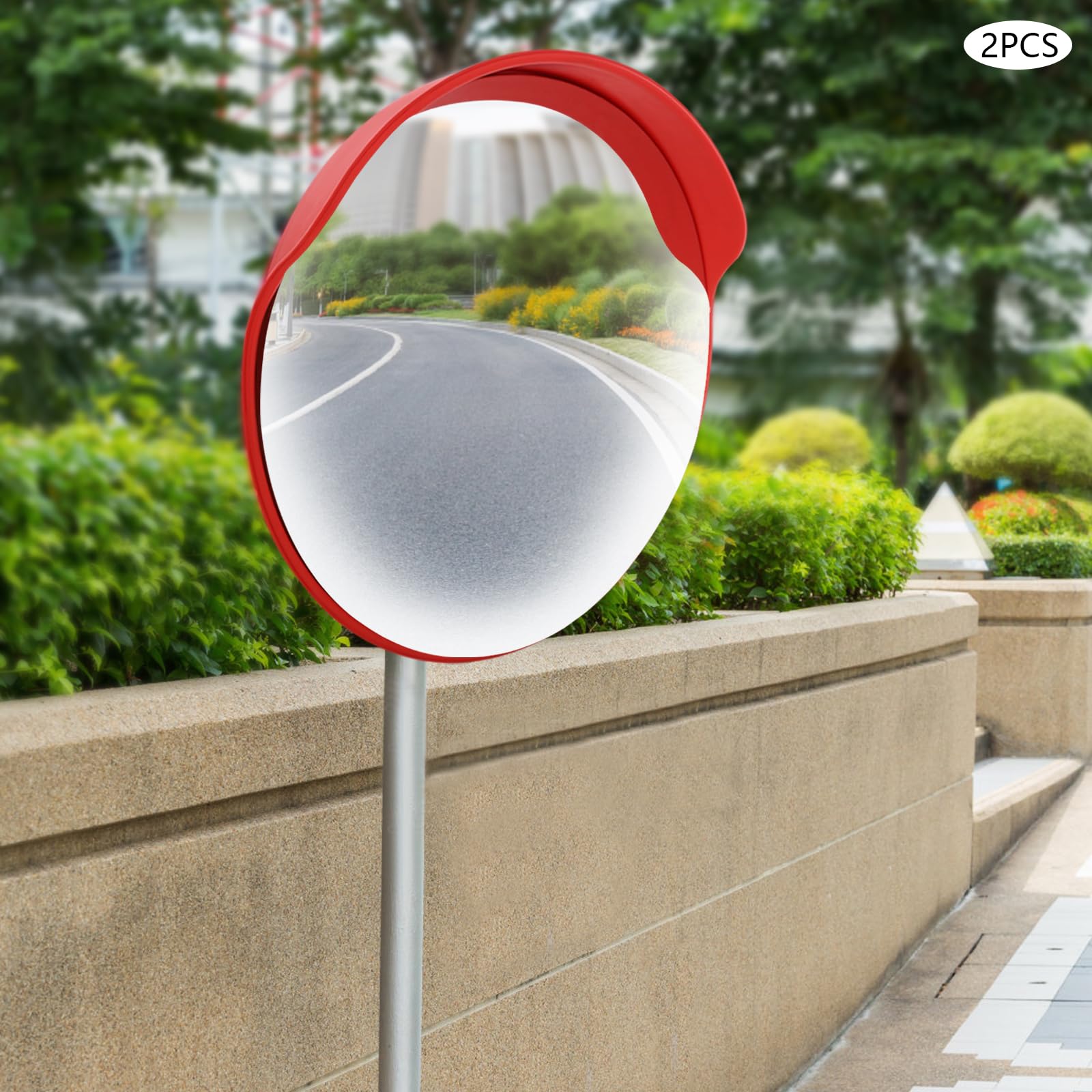 Snapklik.com : 24 Inch Convex Security Mirror 2 PCs, Wide-Angle Traffic ...