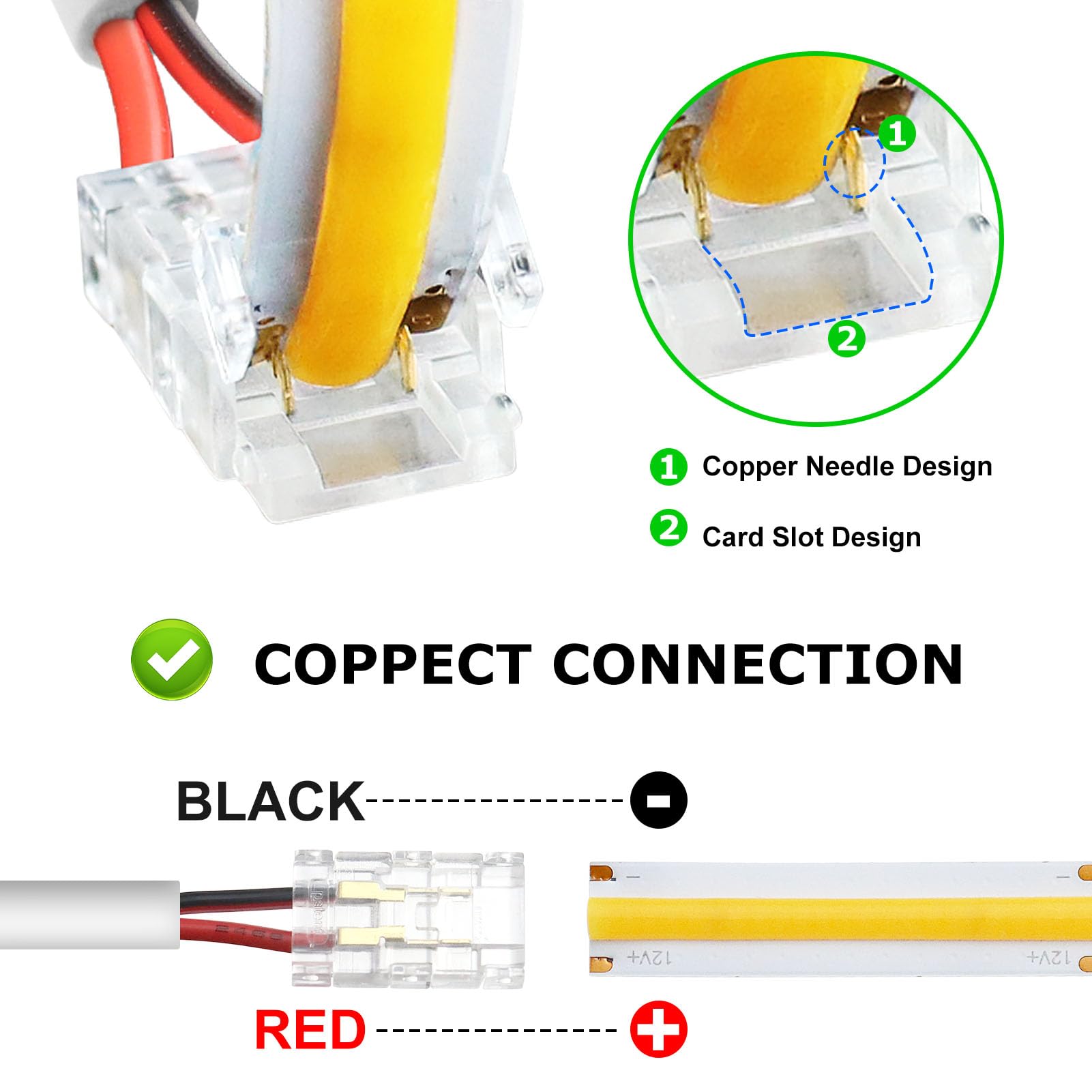 Snapklik.com : LED Connectors 2Pin 10mm, 10 PCS DC Female Plug ...