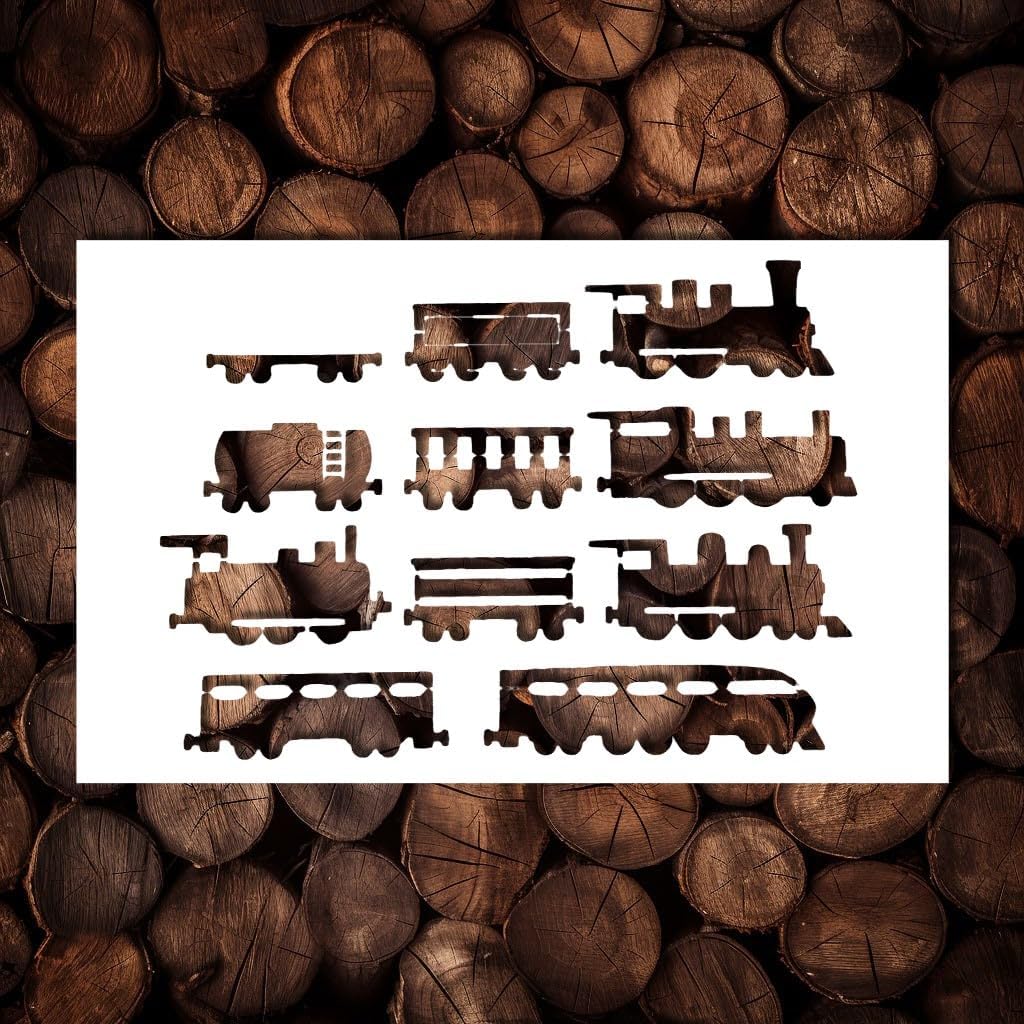 Amazon.com : Train Locomotive Stencil Template - Reusable Trains ...