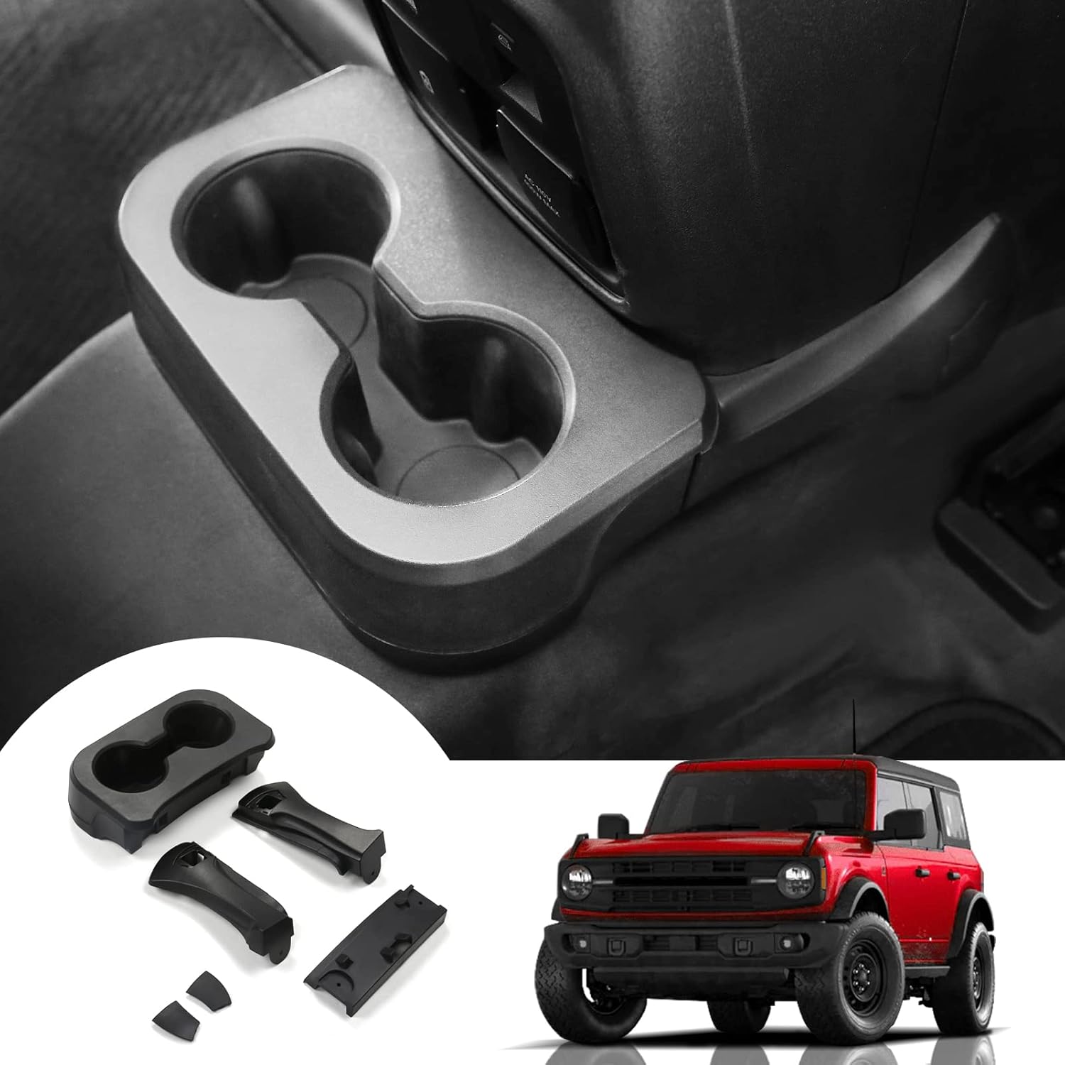 Amazon.com: Mabett Removable Rear Dual Cup Holder for Ford Bronco 2021 ...