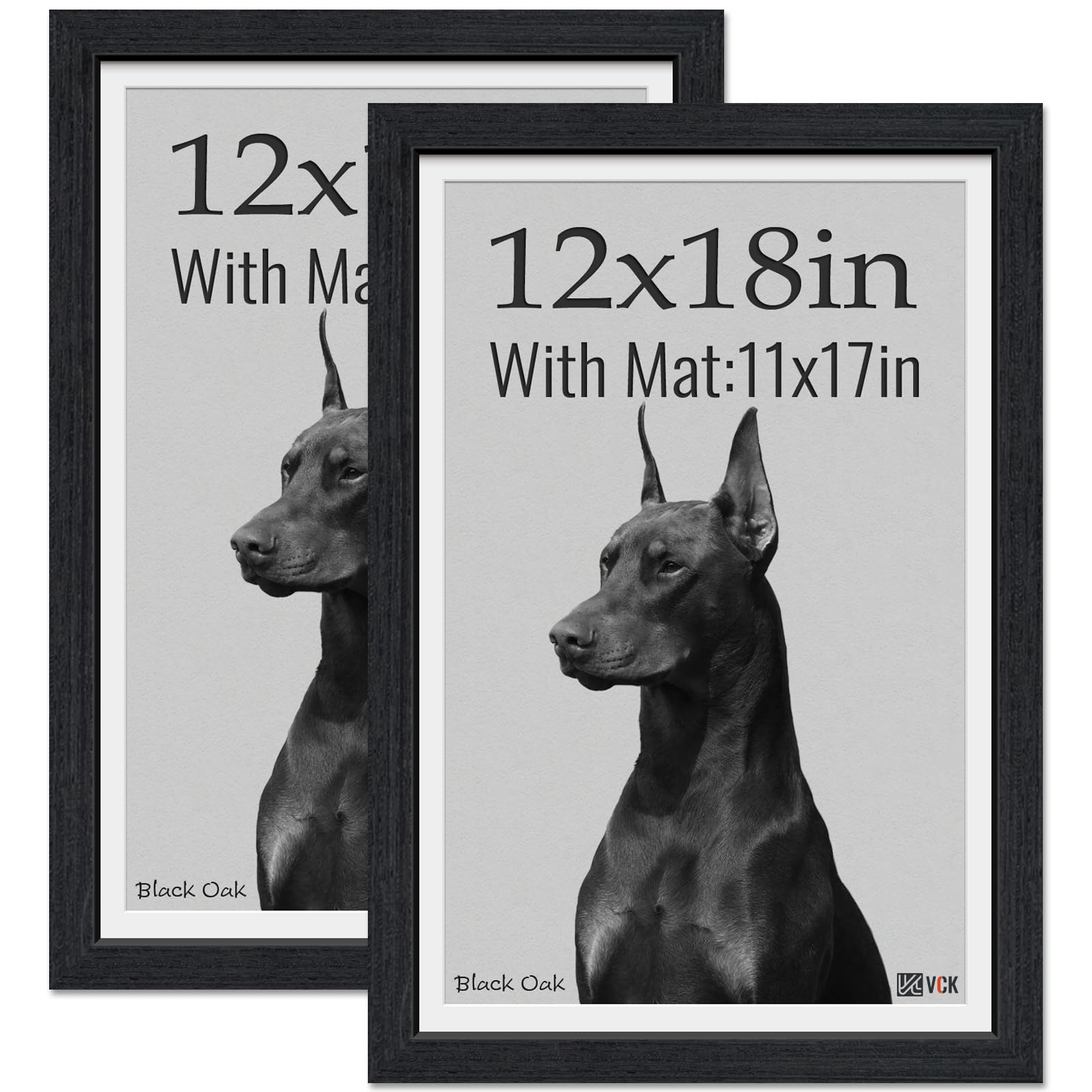 Amazon.com - VCK 12x18 Picture Frame 2 Pack, Natural Wood Grain Black ...