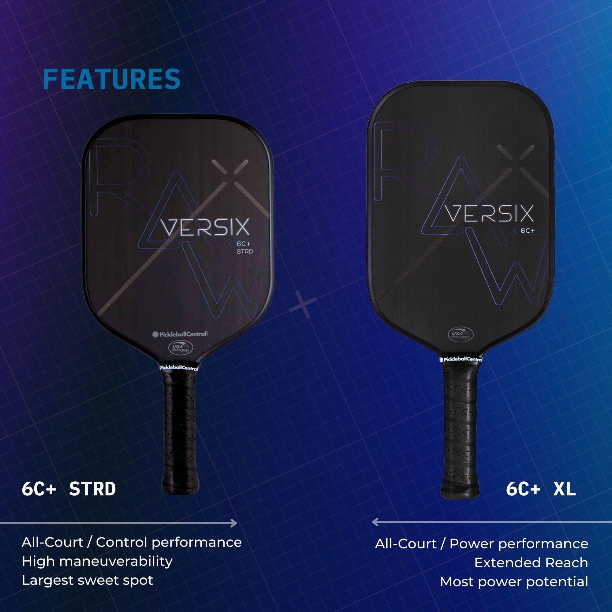 Snapklik.com : VERSIX RAW Carbon Fiber Pickleball Paddle