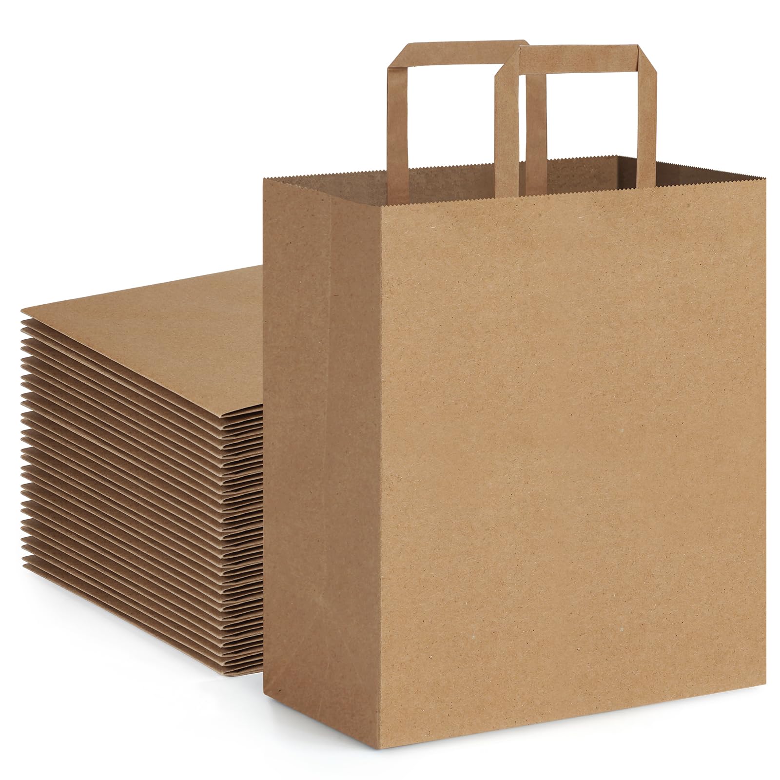 Amazon.com: BagDream 100Pack 10x6.75x12 Kraft Brown Paper Bags with ...