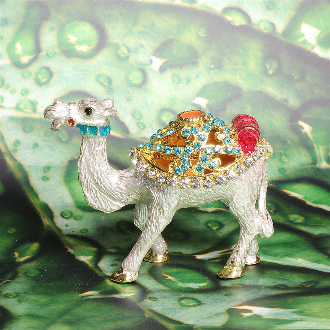 Bejeweled Animal Trinket Boxes Pewter Bejeweled Crystals Gold Tone