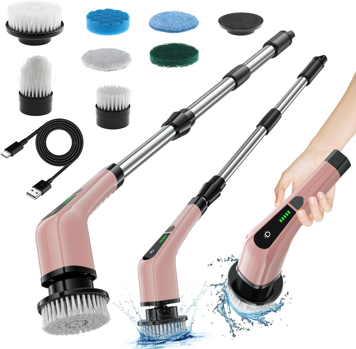 Electric Spin Scrubber, Upgraded Cordless Cleaning Brush wDrill Brush ...