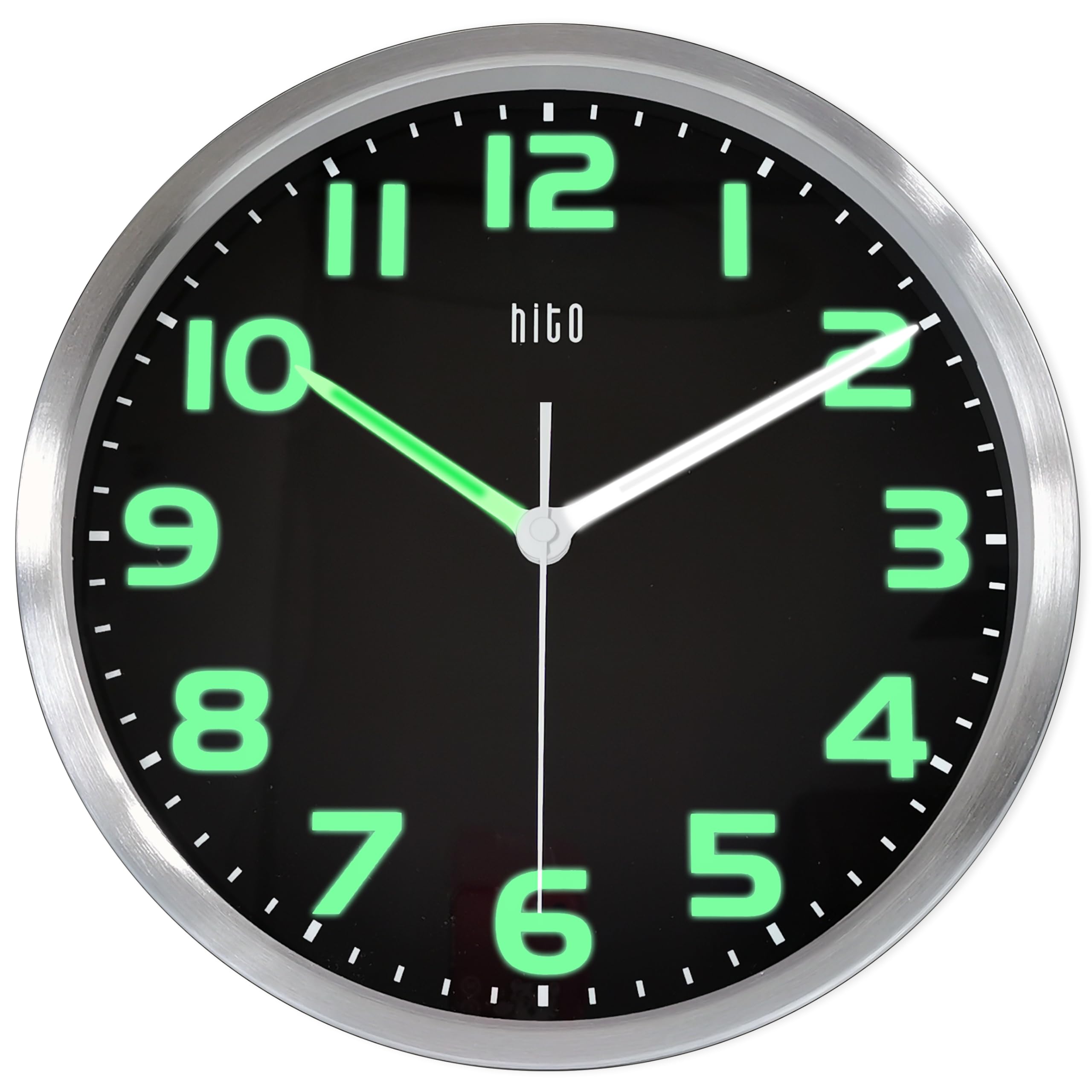 Amazon.com: HITO 10 Inch Night Light Wall Clock Battery Operated ...