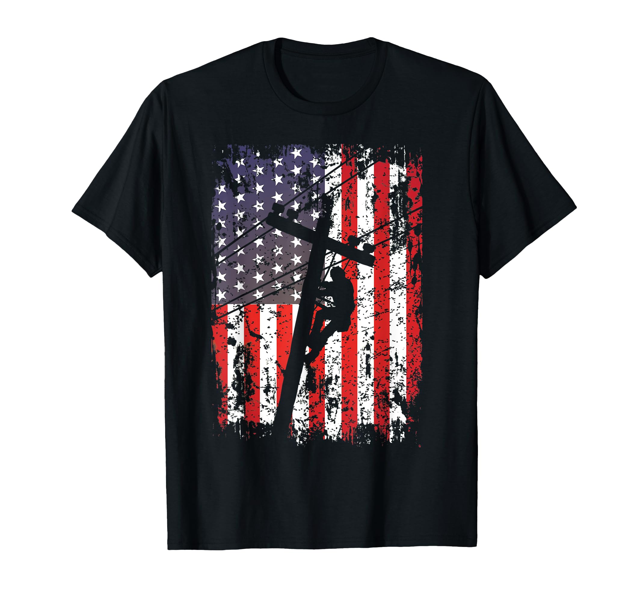 Amazon.com: Lineman American Flag USA Patriotic Lineman Gift Lineman T ...