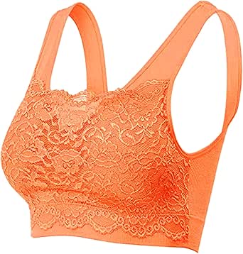 Lace Bralettes for Women Longline Vest Floral Lace Wireless Bra Non ...