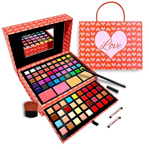 Amazon.com : Makeup Kits for Teens - 2-Tier Love Make Up Gift Set and ...