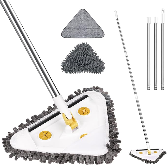 Amazon.com: Scalegoal Triangle Wall Mop with Long Handle, Dust Mop for ...