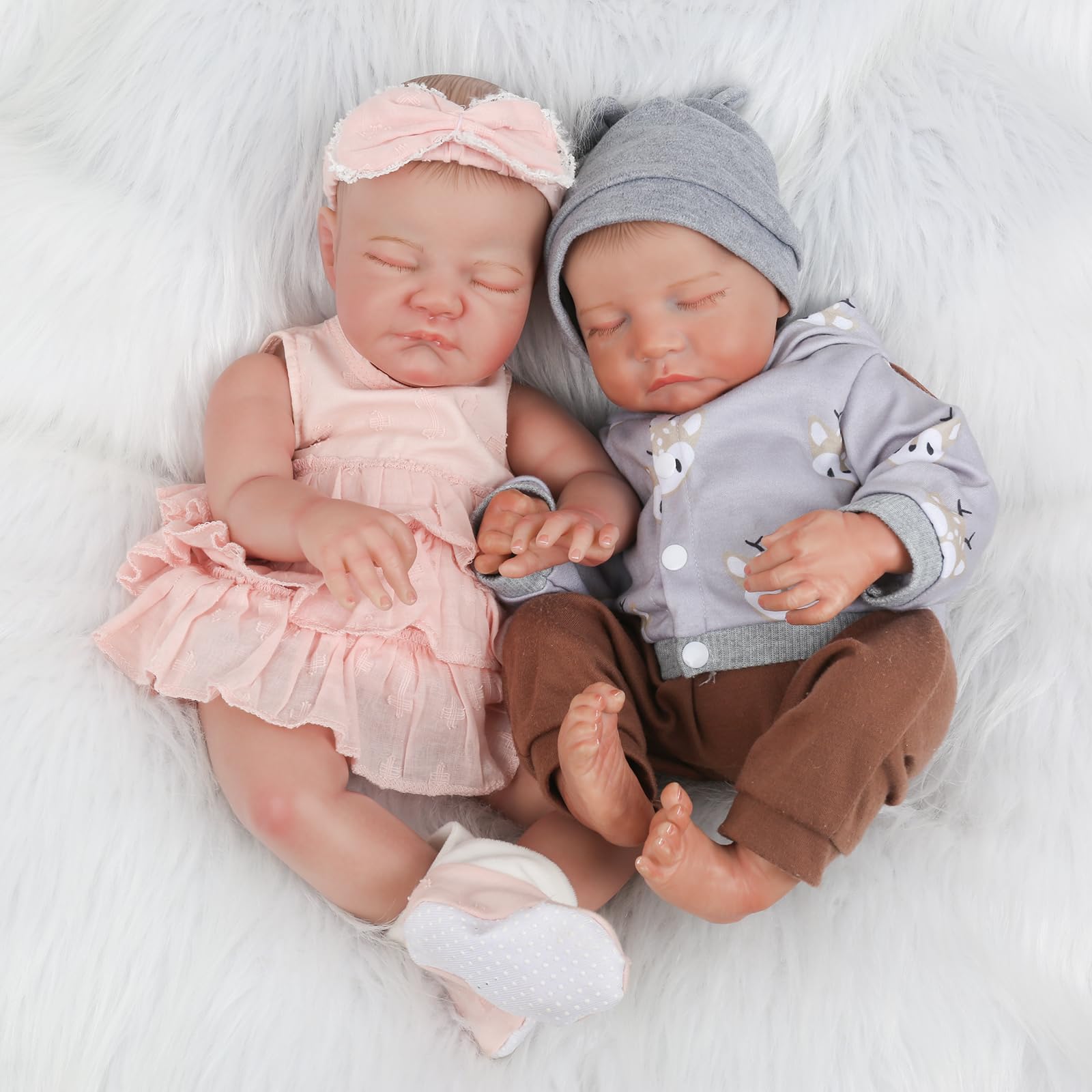 Amazon.com: WOOROY Bundle of Reborn Baby Dolls 18'' Levi and 20 ...