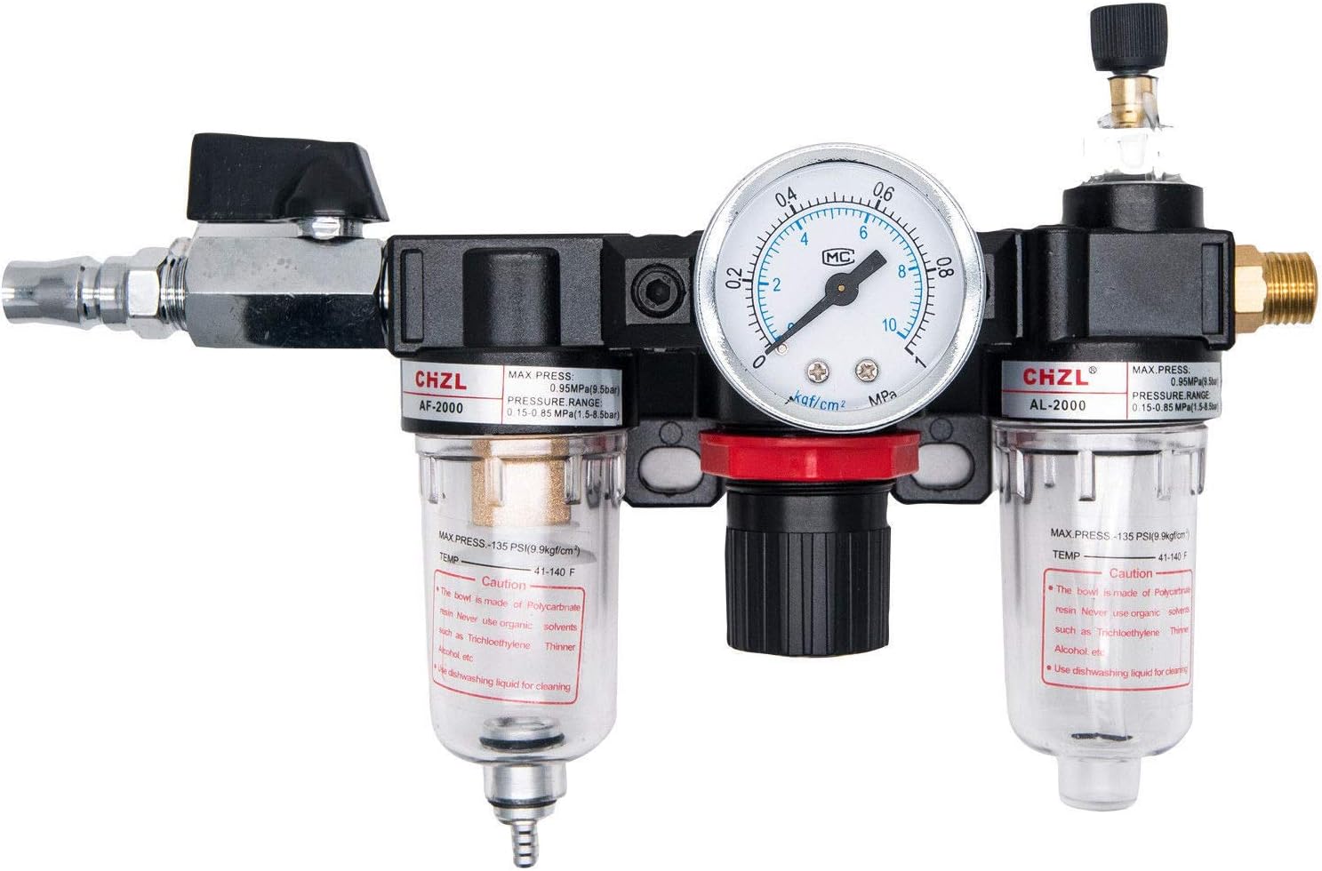 3/4" Inline Air Compressor Water Moisture Filter Trap Separator w ...