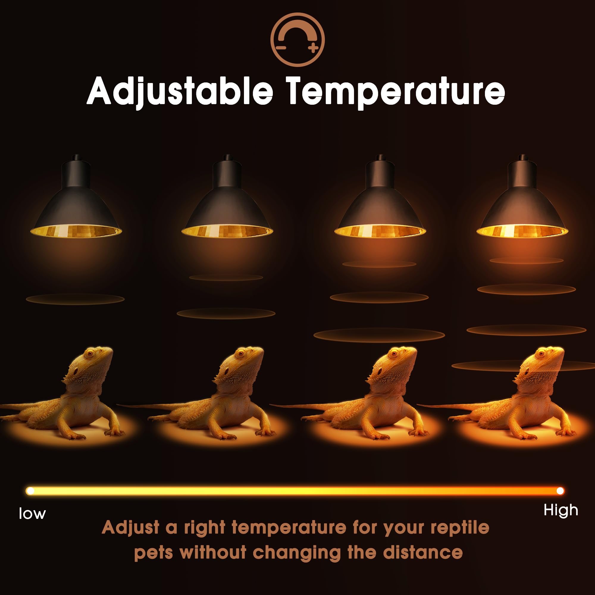 Snapklik.com : Reptile Heat Lamp Dimmable, UVA Basking Light For ...