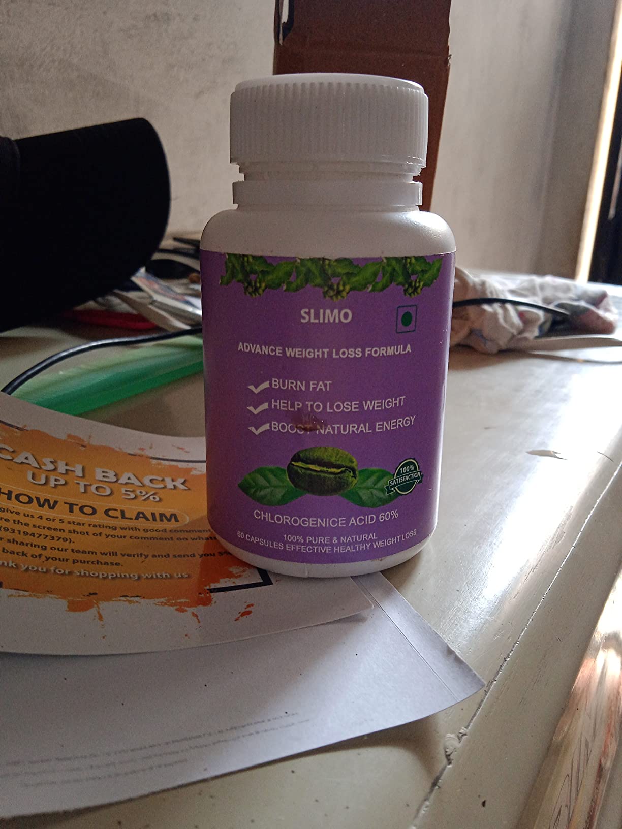 Sheopal's Slimo Pure & Natural Green Coffee Extract with Chlorogenic ...