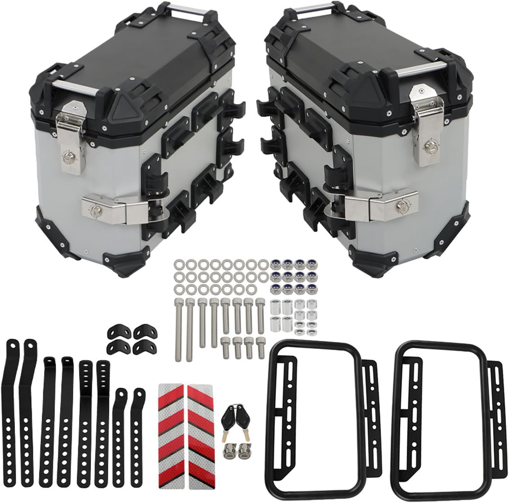 Amazon.com: GXYWADY Universal Side Cases Motorcycle,36L Silver Aluminum ...