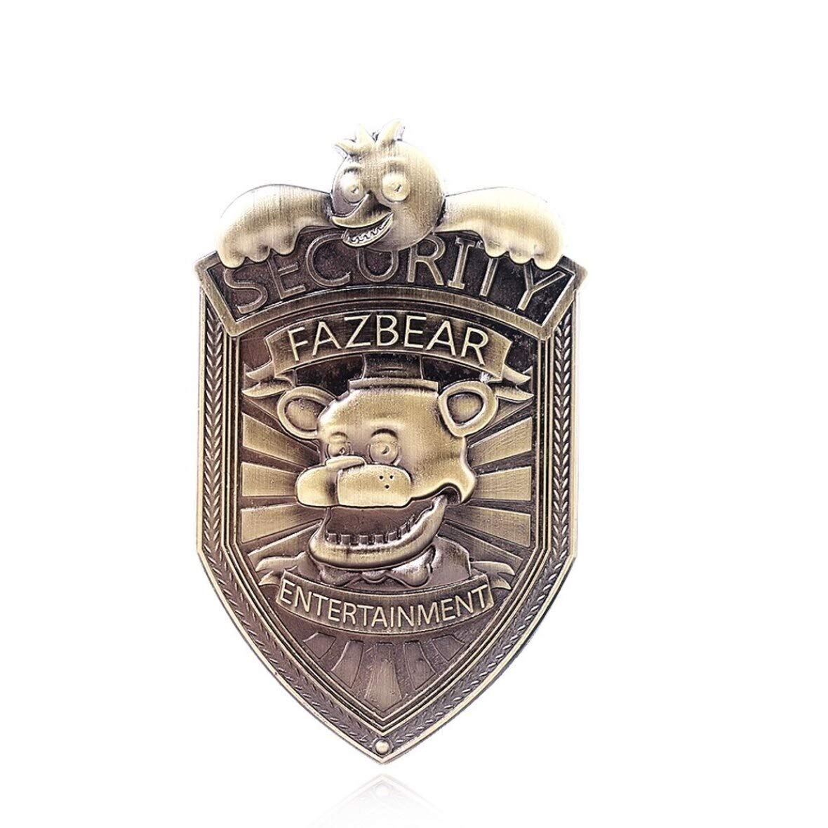 Buy FNAF Security Badge Metal Pin, Pendant Necklace Freddy Fazbear ...
