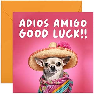 Old English Co. Funny Leaving Card for Friends - 'Adios Amigo ...