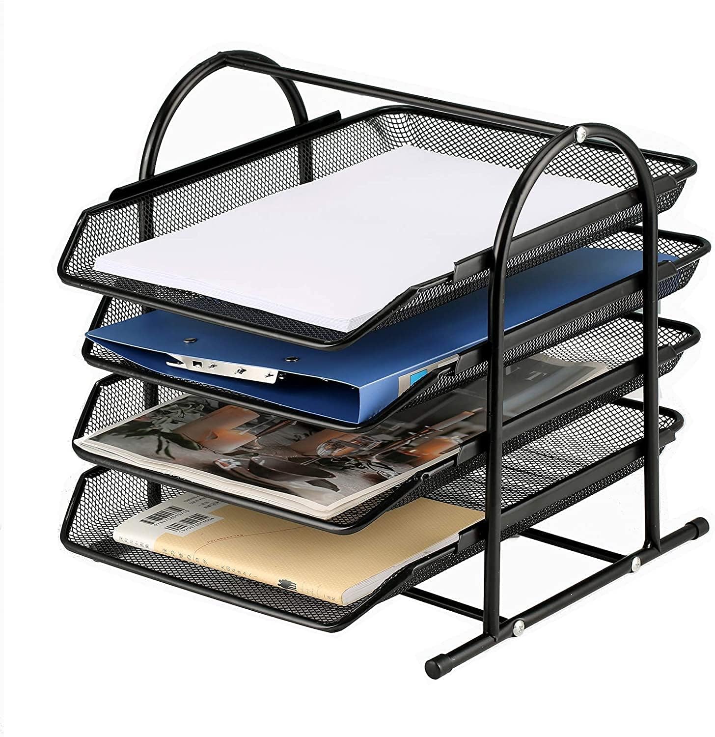 GNASTAS 4 Tier Metal Mesh File Tray A4 Documents Files Papers Letters ...