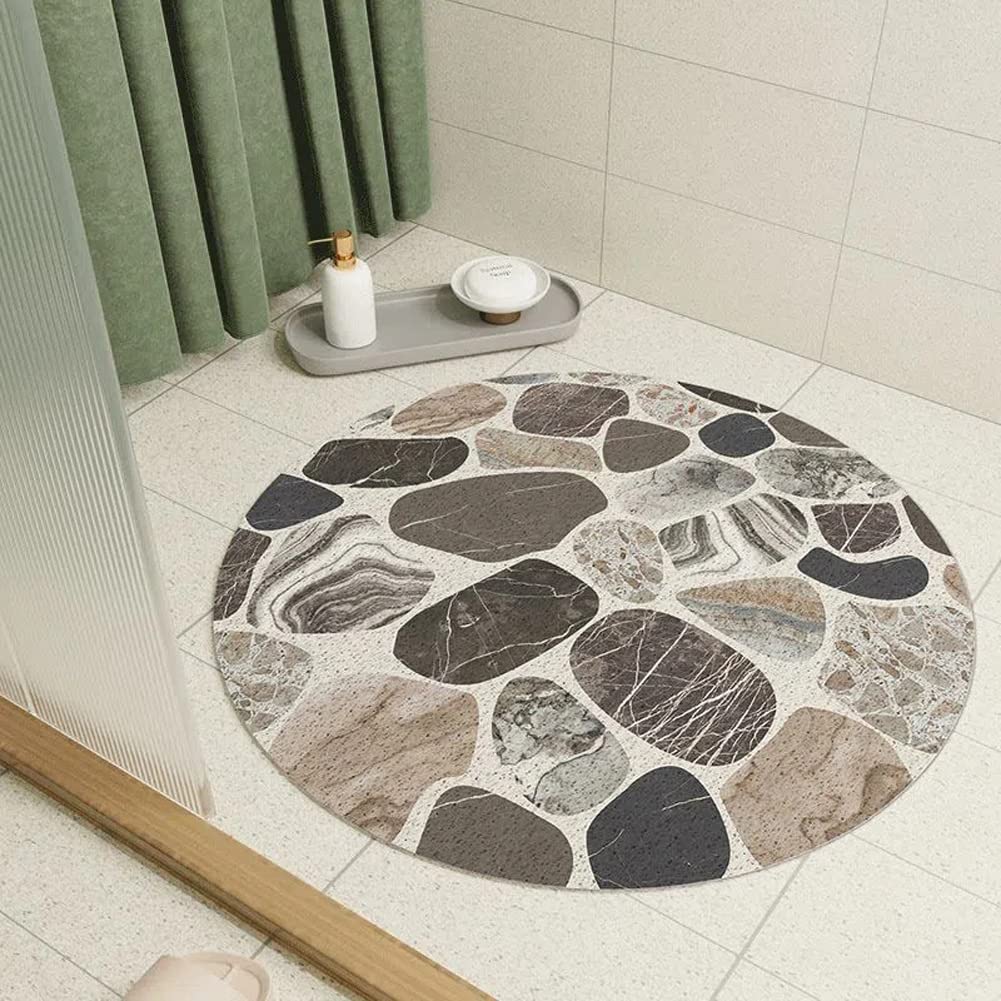 Round Shower Mats for Inside,Loofah Bathmat Drainage Non Slip Bath Mat ...