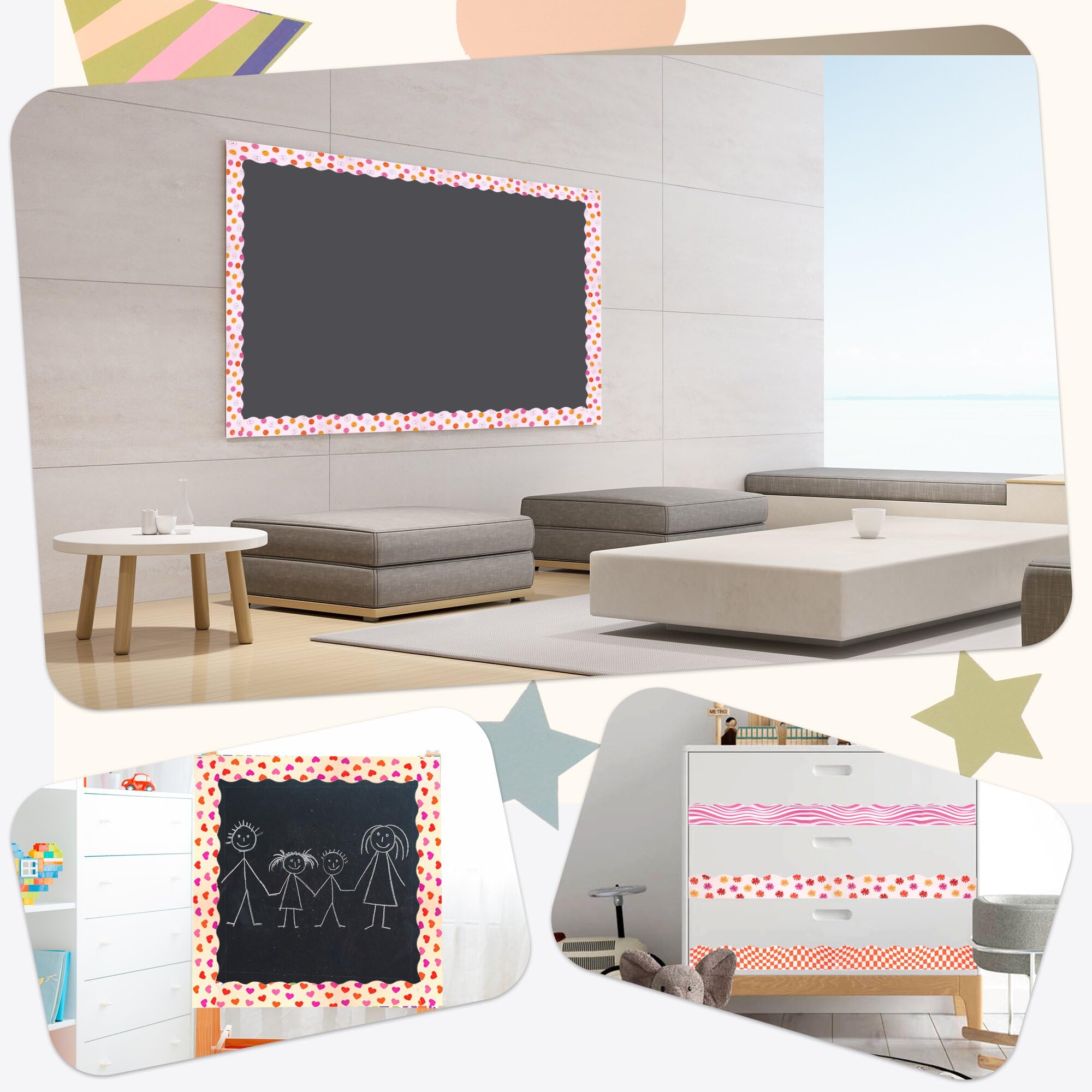 Snapklik.com : 82.6Ft Boho Bulletin Board Borders Fresh Modern ...
