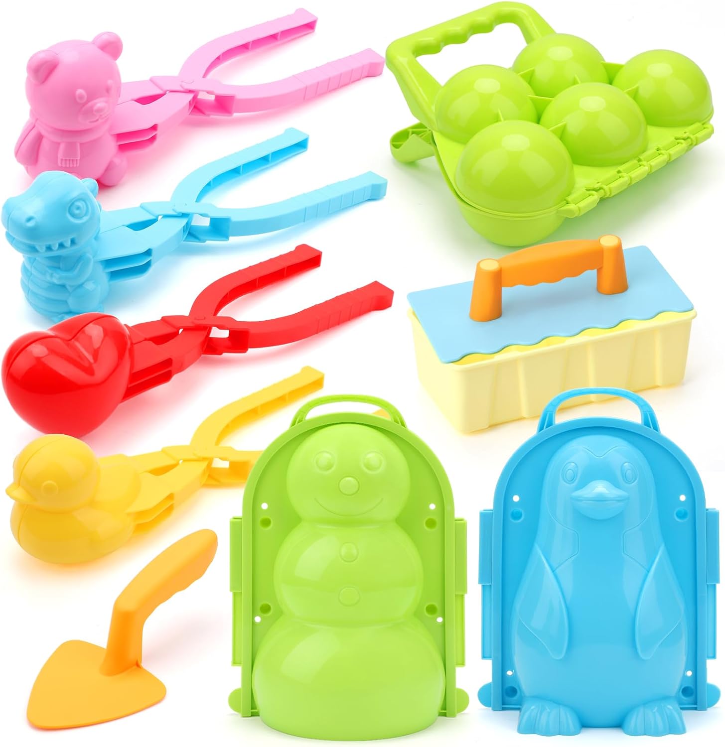 Amazon.com: hatisan 10 Pack Snowball Maker Tool Snow Toys Kit for Snow ...