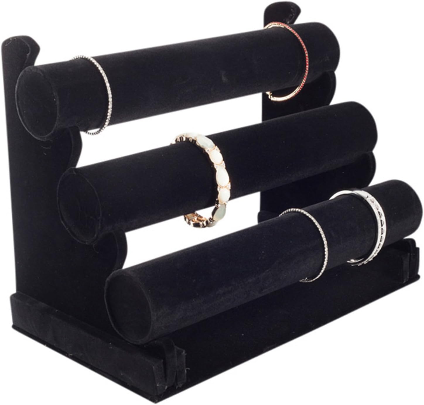Amazon.com: Plixio Velvet Bracelet Holder with Three Tier Rack ...