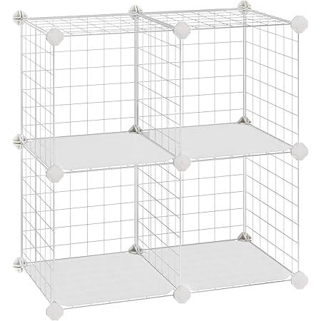 Amazon.com: SONGMICS DIY Portable Table, Metal Wire Storage Cube ...