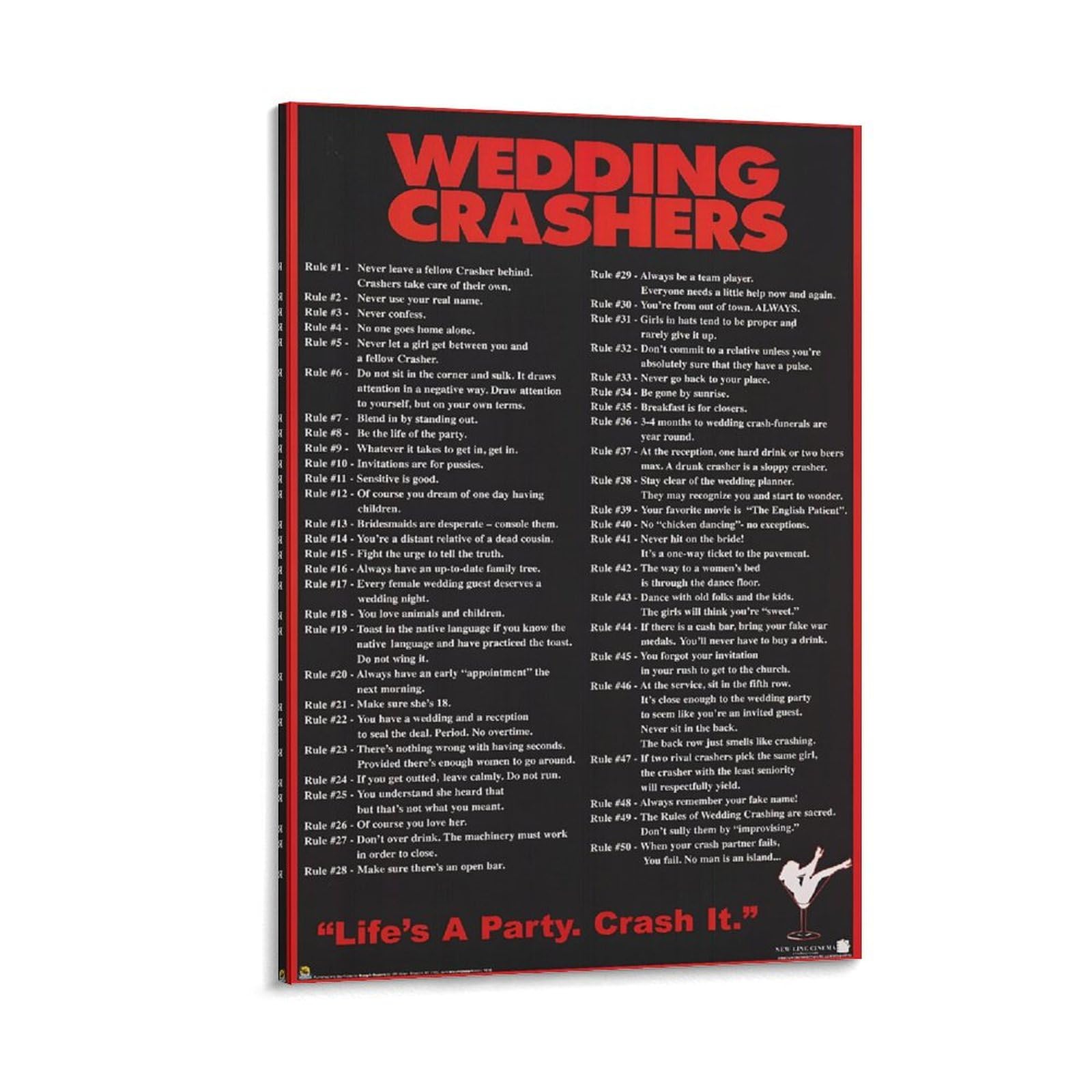 Wedding Crashers Rules Poster Wedding Crashers: Unrated New Line