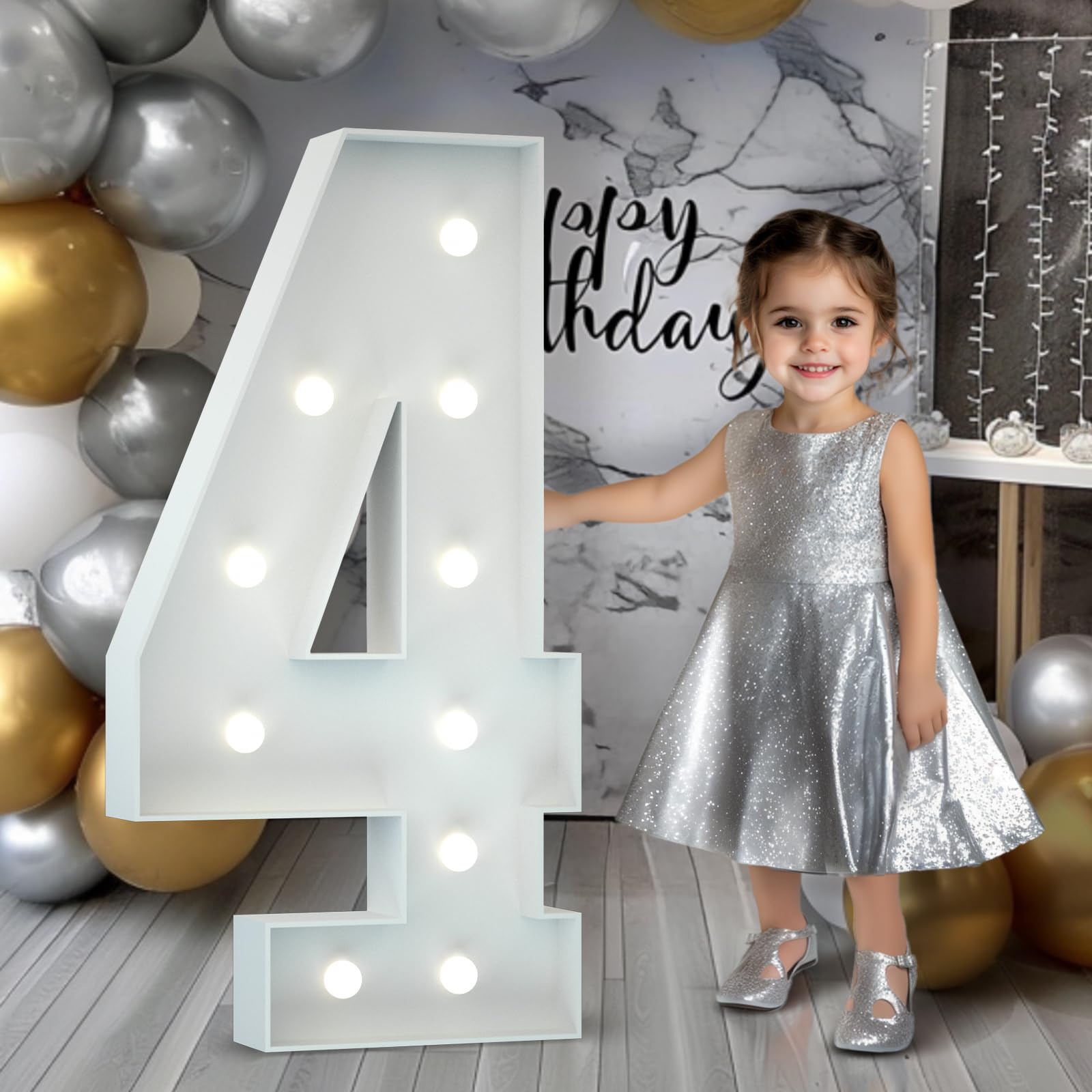 Amazon.com: Marquee Numbers 4 Feet Tall: Large 4th 14th 40th Birthday ...