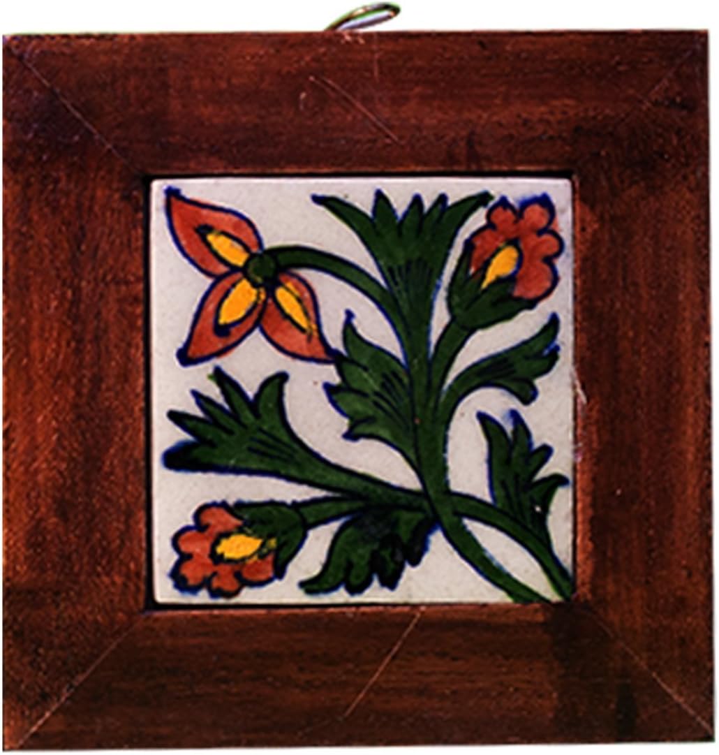 Amazon.com: CraftedIndia Blue Pottery Wall Hanging Frame | Blue Pottery ...