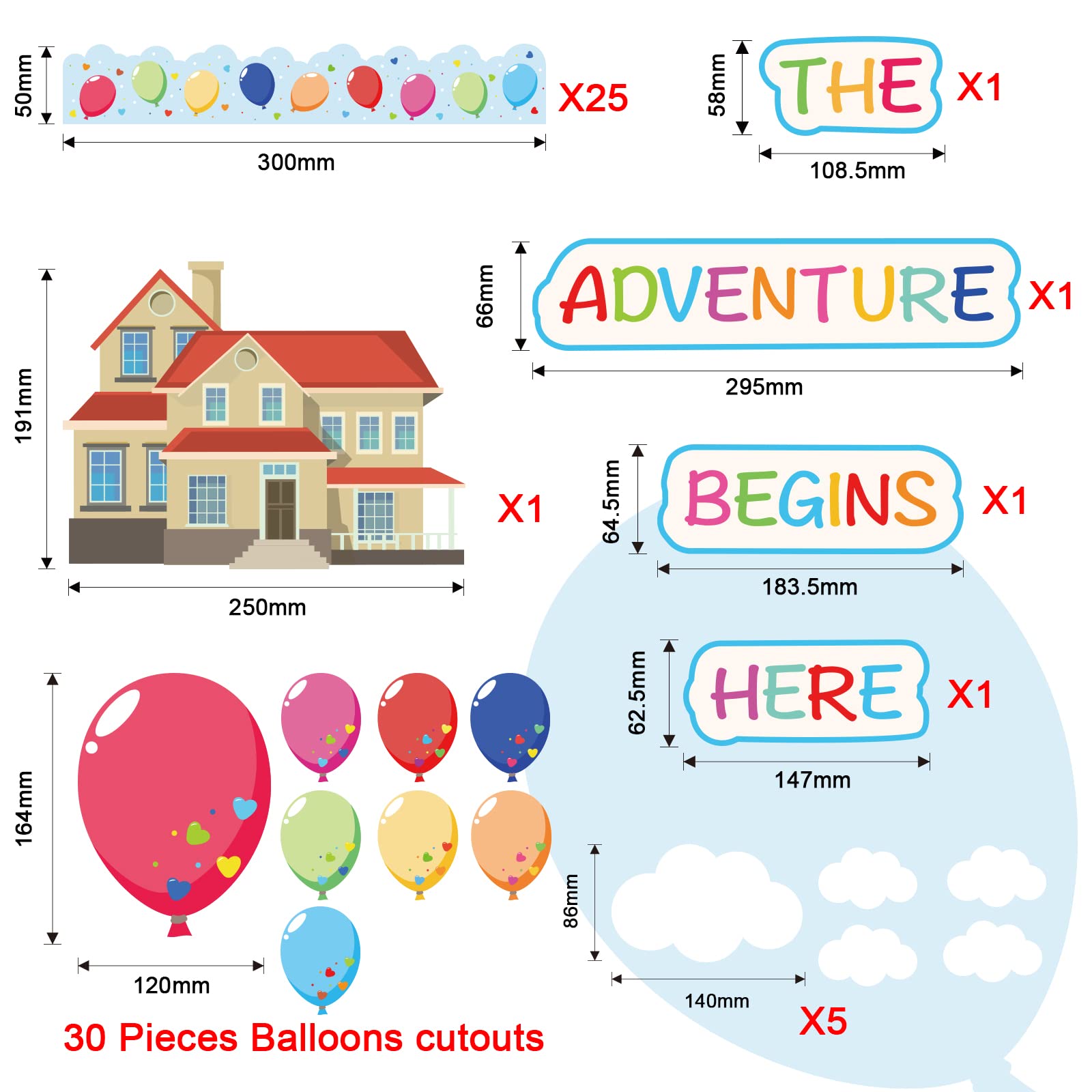 Snapklik.com : Colorful Balloons Bulletin Board Decoration Set Mix ...