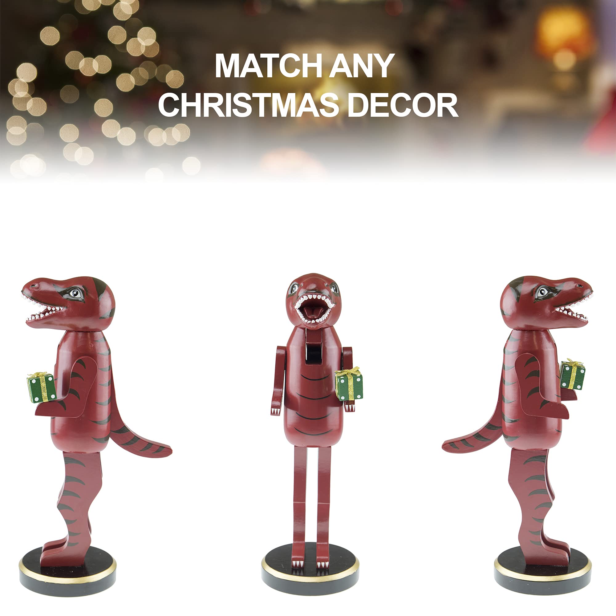 Snapklik.com : Clever Creations Red Dinosaur 12 Inch Traditional Wooden ...