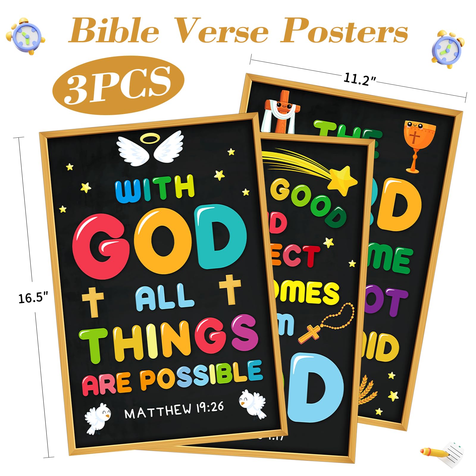 Snapklik.com : Christian Posters For Classroom - 3PCS 165x115 Bible ...
