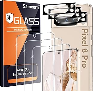 Amazon.com: Samcorn [3+3 Pack] Tempered Glass Screen Protector for ...