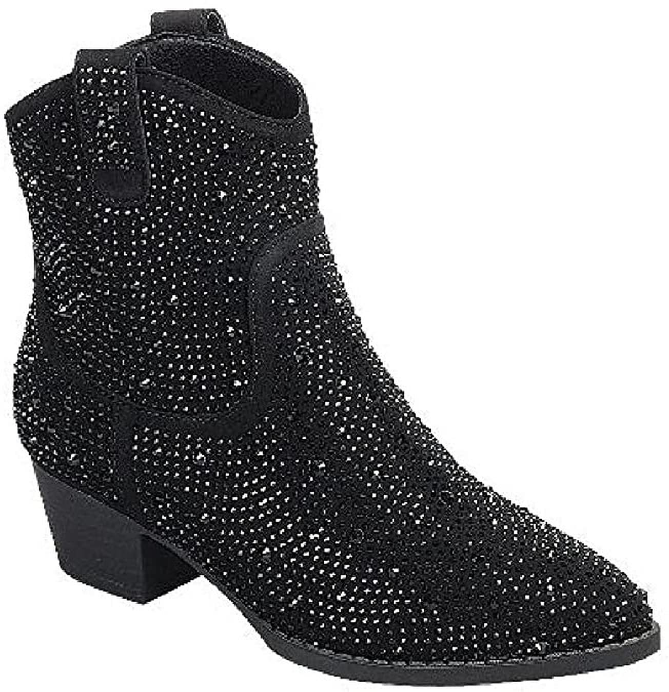 Snapklik.com : Girls Rhinestone Cowboy Boots Kids Low Heel Dress ...