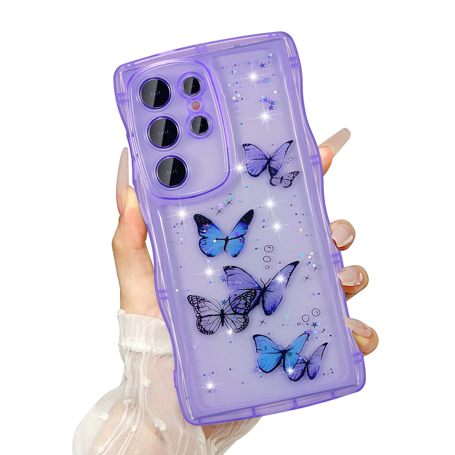 Amazon.com: UEEBAI Wave Case for Samsung Galaxy S24 Ultra 5G, Pretty ...