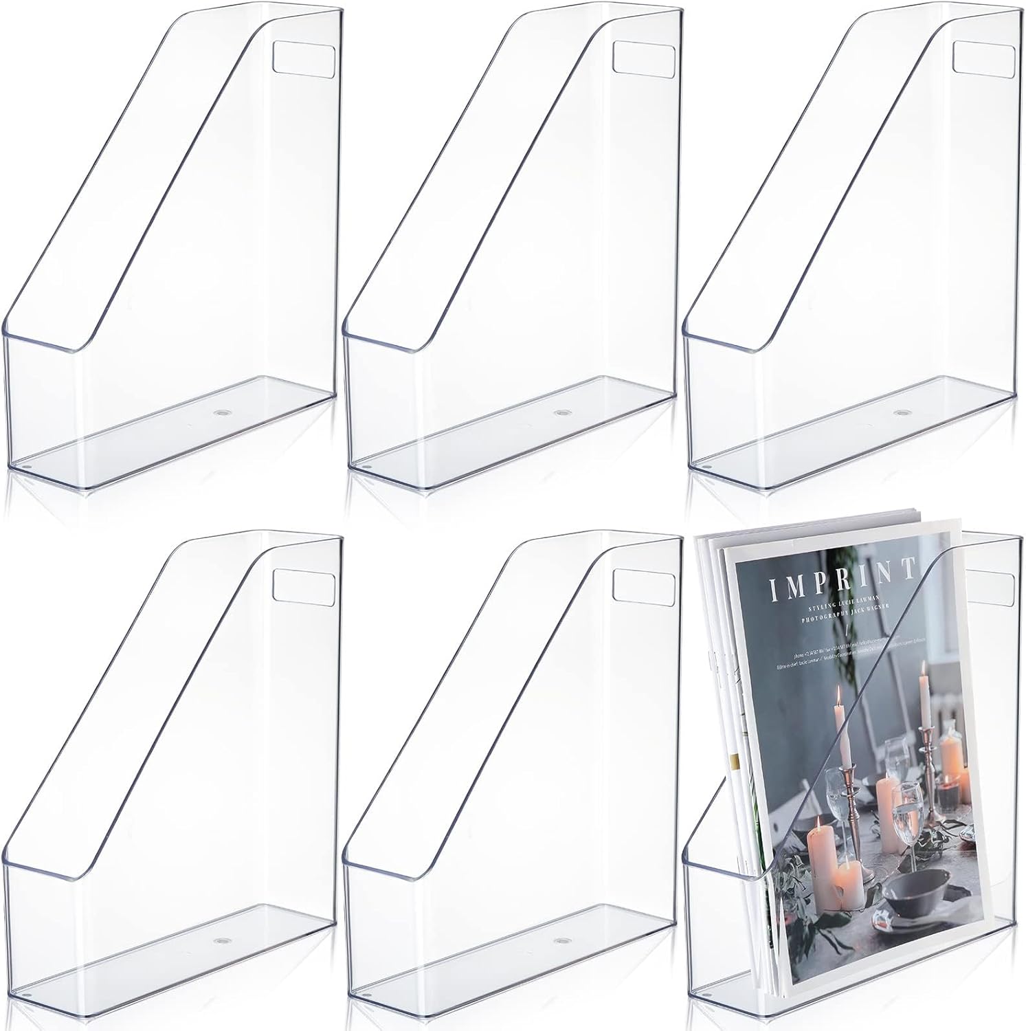 Clear Magazine Holder, File Organizer Rack, Vertical Document Storage ...