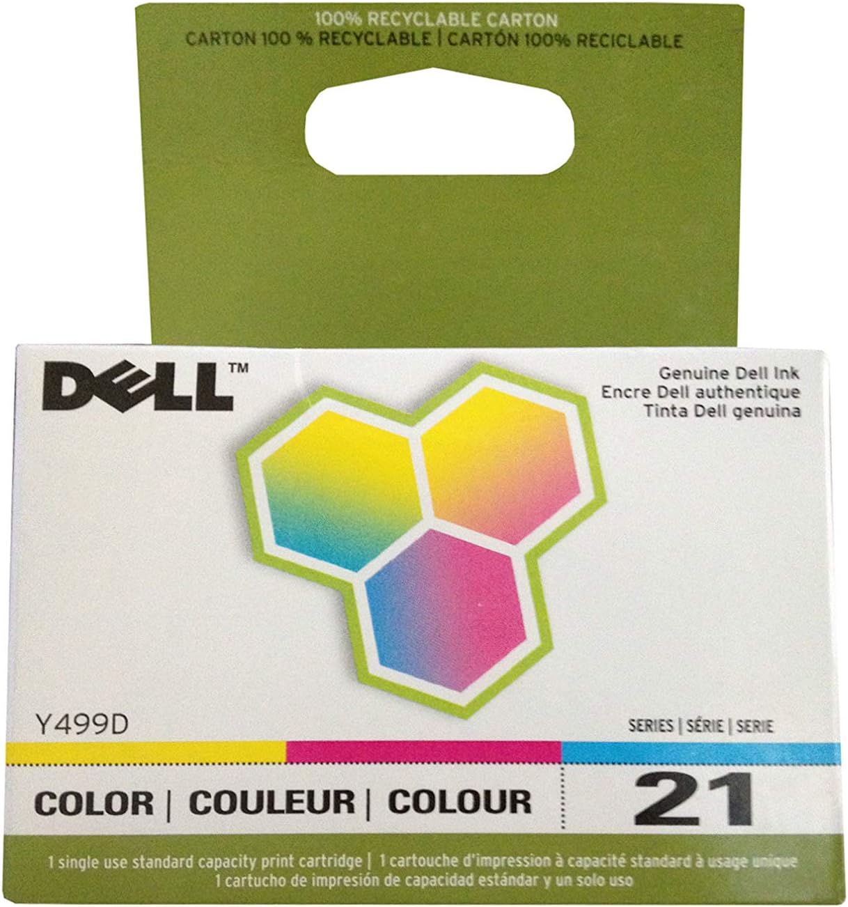 Amazon.com: Dell Y499D 21 Standard Capacity Color Ink Cartridge for ...