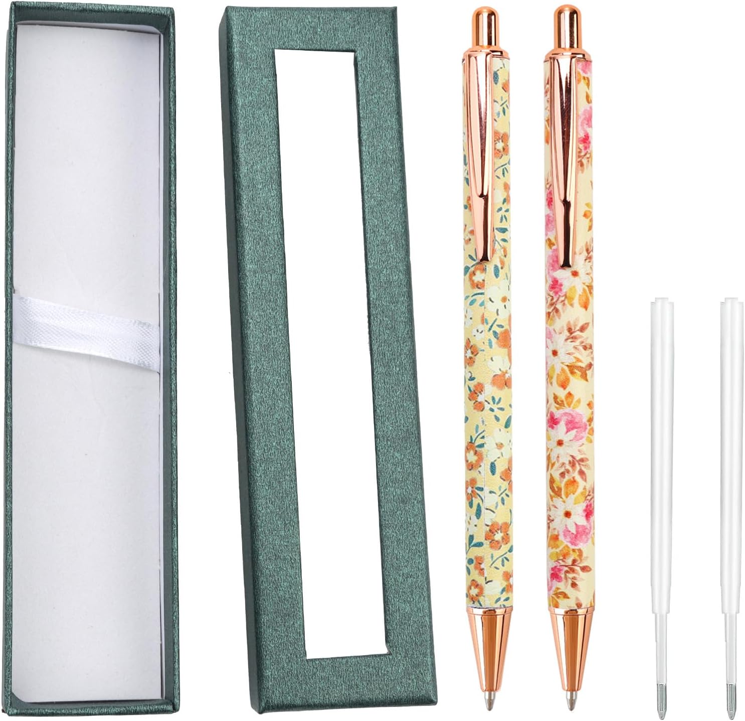 QOCO 2pcs Flower Art Ballpoint Pens and Black Ballpoint Personalized ...