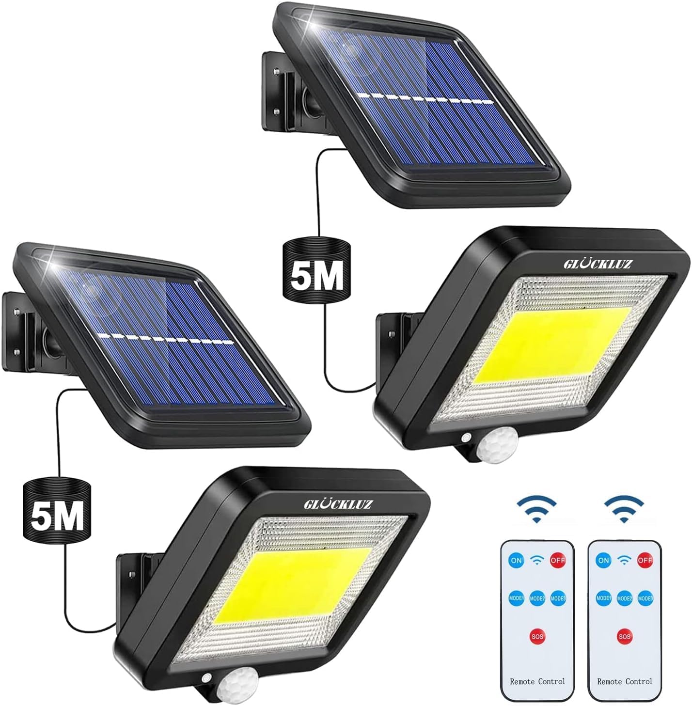 Glückluz Lámpara Solar Exterior Potente 200LED Excelente brillo,Luces ...